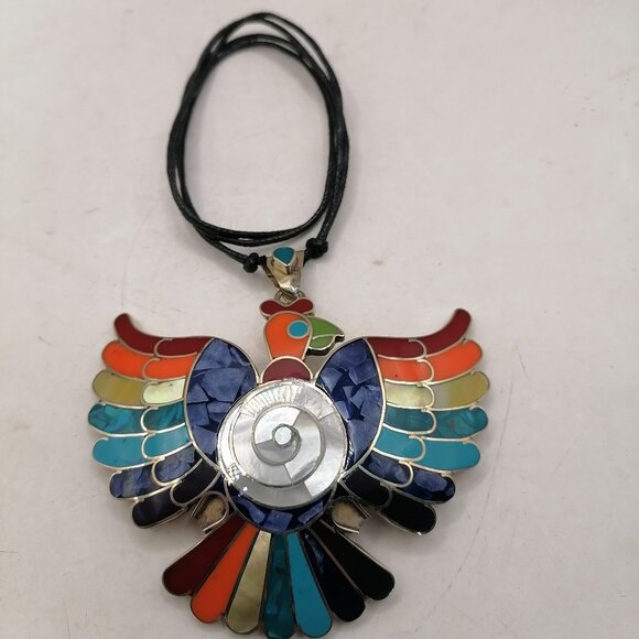 Jewelry | Peruvian Handmade Alpaca Necklace With Natural Stone Inlaid ...